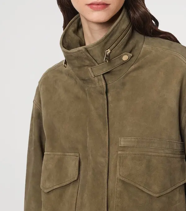 ALLSAINTS Suede Clay Bomber Jacket