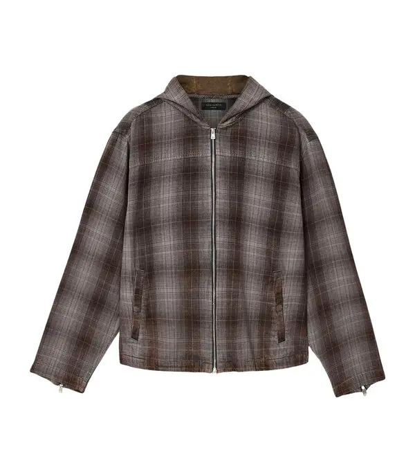 ALLSAINTS Santo Checked Zip-up Hoodie