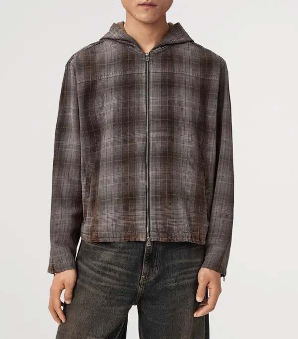 ALLSAINTS Santo Checked Zip-up Hoodie