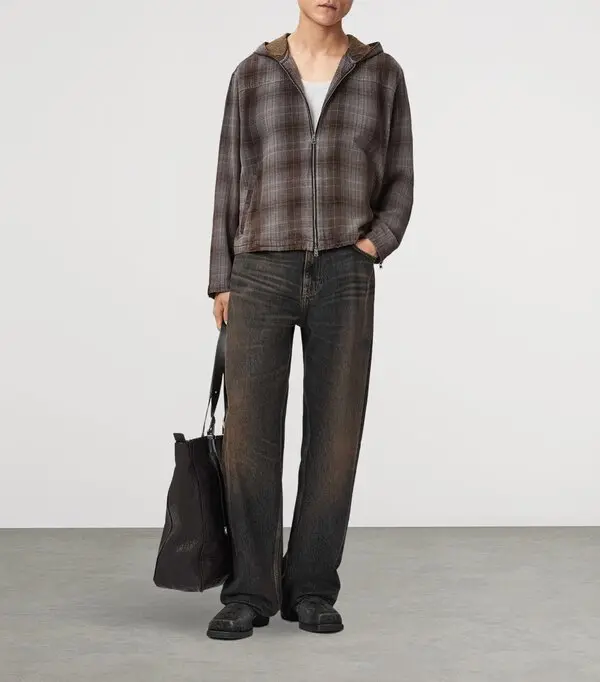 ALLSAINTS Santo Checked Zip-up Hoodie