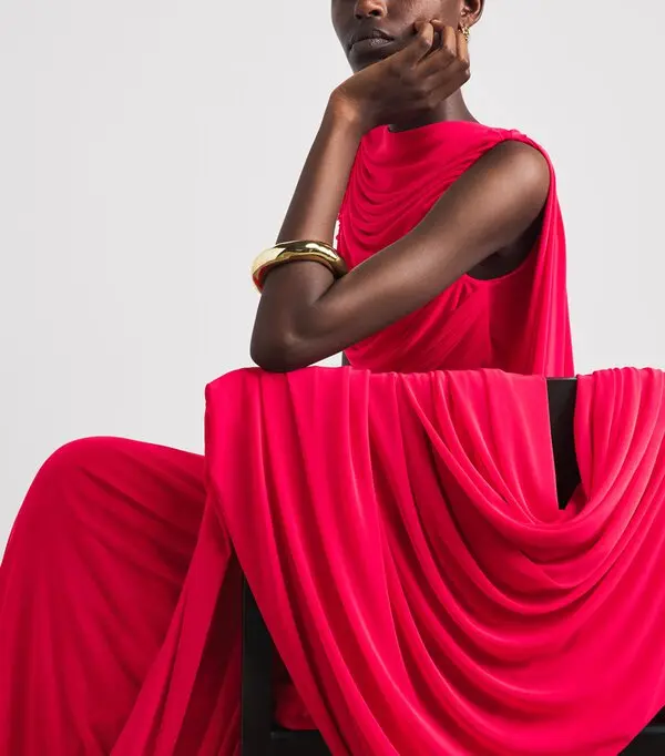 ZIYAD BUAINAIN Mesh Ruched Gown