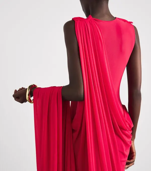 ZIYAD BUAINAIN Mesh Ruched Gown