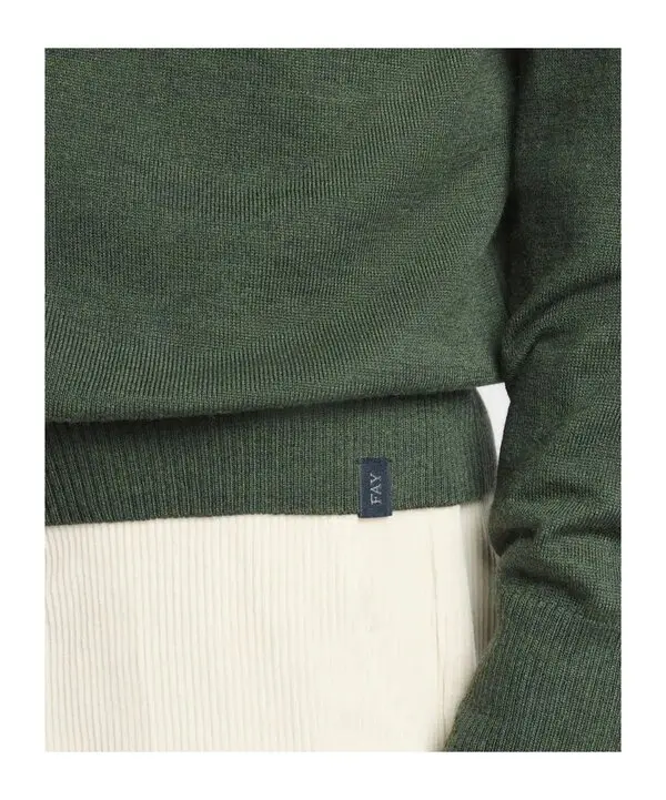 FAY Round-neck Jumper In Merinos Wool