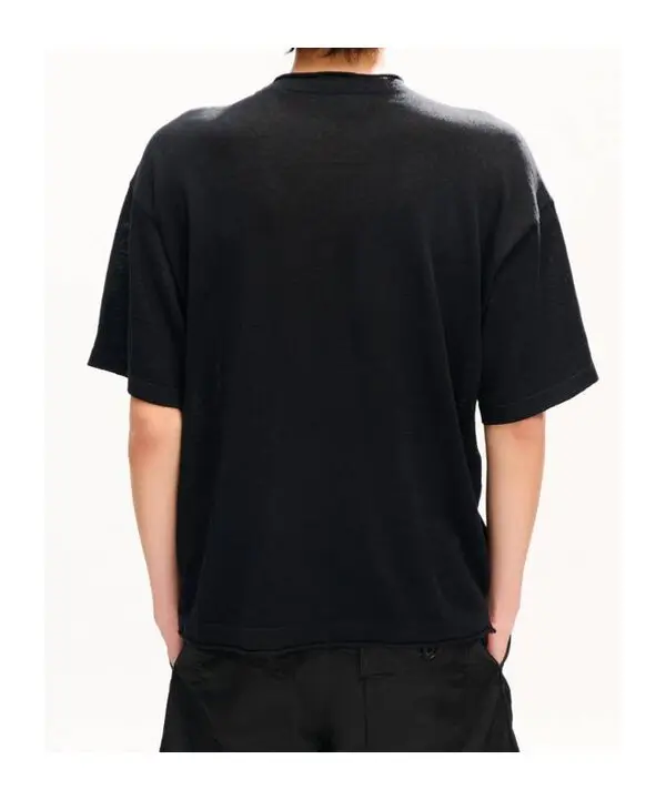 Kenzo Signature' Embroidered Light T-shirt In Linen Cotton - Black