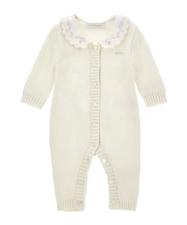 Monnalisa Embroidered Collar Romper - No