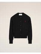 AMI Paris Crewneck Cardigan With De Cœur Embroidery