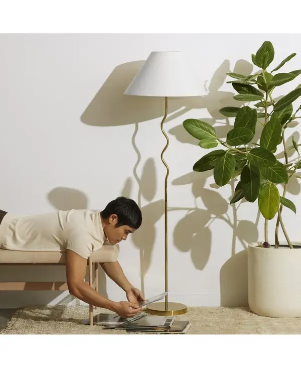 BRIGHTECH Squiggle 22" Led Contemporary Modern Floor Lamp With Empire Shade