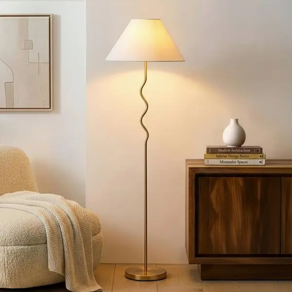 BRIGHTECH Squiggle 22" Led Contemporary Modern Floor Lamp With Empire Shade
