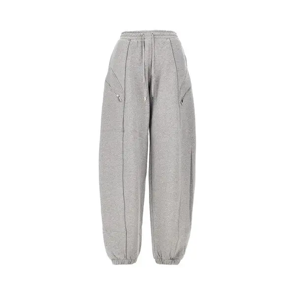 Attico Mélange Cotton Jogging Pants - Gray