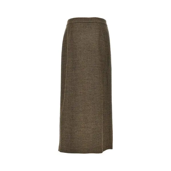 Etro Wool Houndstooth Maxi Skirt