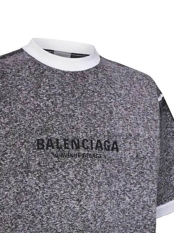 Balenciaga Black Heathered-effect Jersey Regular Fit T-shirt