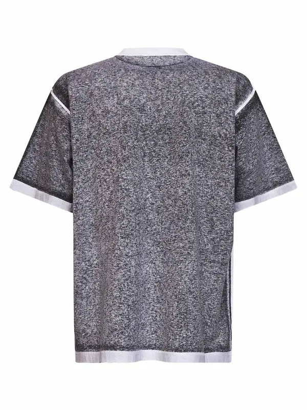 Balenciaga Black Heathered-effect Jersey Regular Fit T-shirt