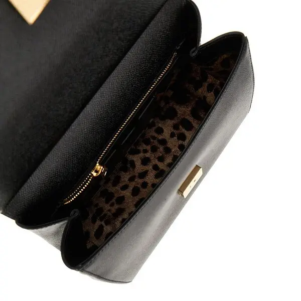 Dolce & Gabbana Dauphine Leather Large Sicily Top Handle Bag - Black