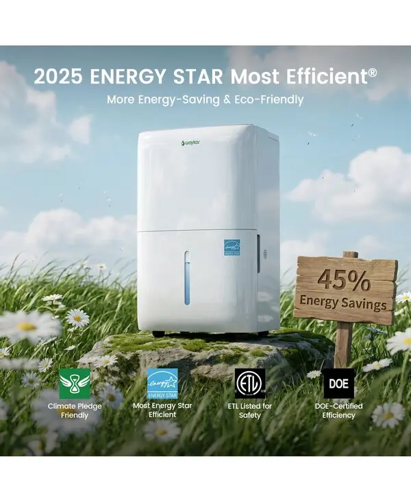 WAYKAR Energy Star 150 Pint Dehumidifier With Pump-up To 7