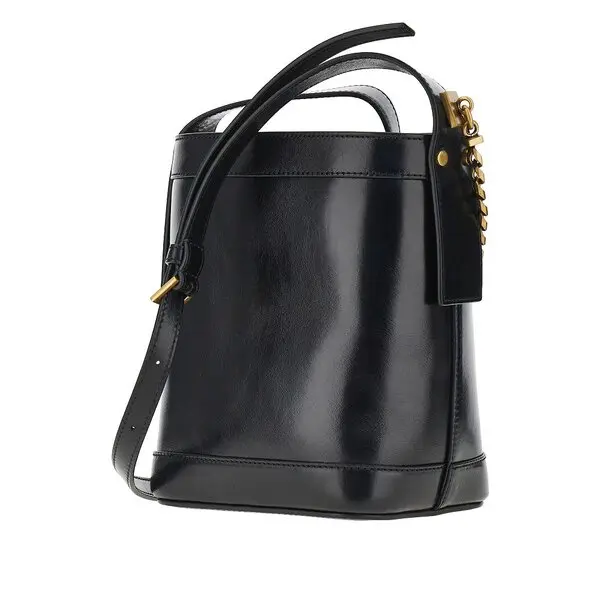 Versace Medusa Patch Leather Bucket Bag