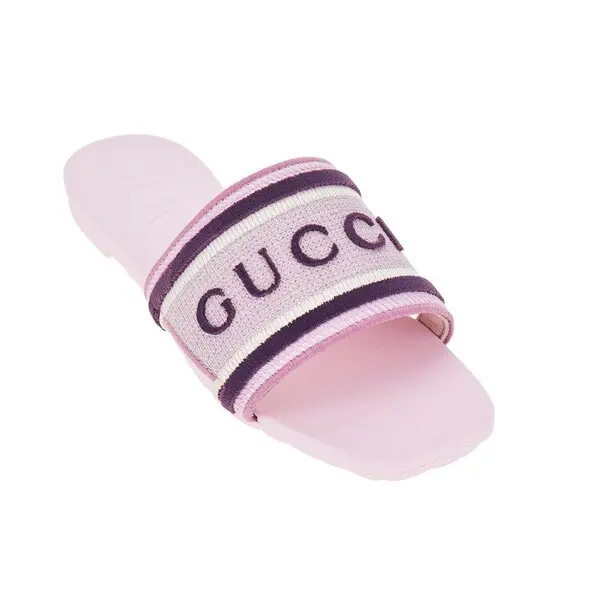 Gucci Fabric And Rubber Slides