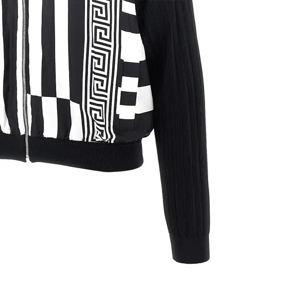 Versace Cardigan With Sylvester Print And Ribbed Knitting