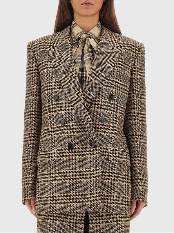 Saint Laurent Double-breasted Plaid Blazer