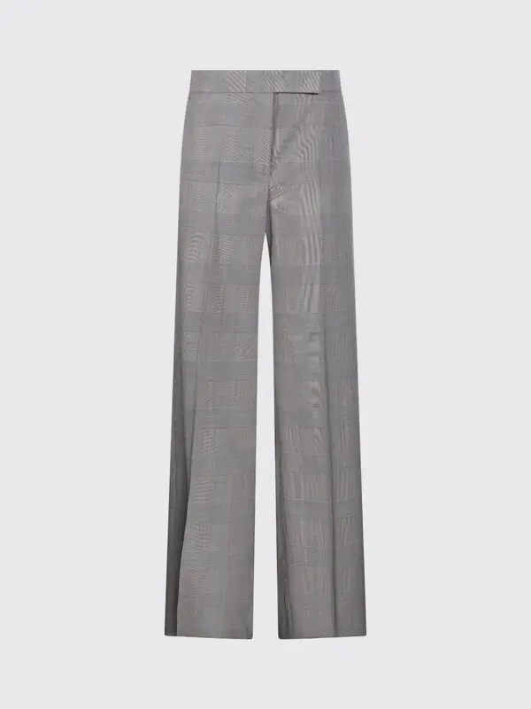 Max Mara Wide Leg Plaid Tailored Trousers - Gray
