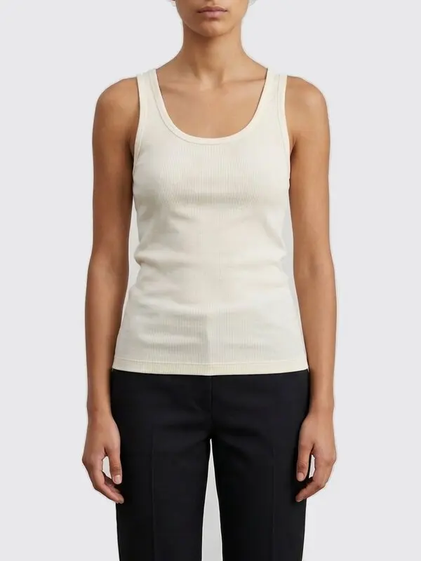 Saint Laurent Ribbed Tank - White