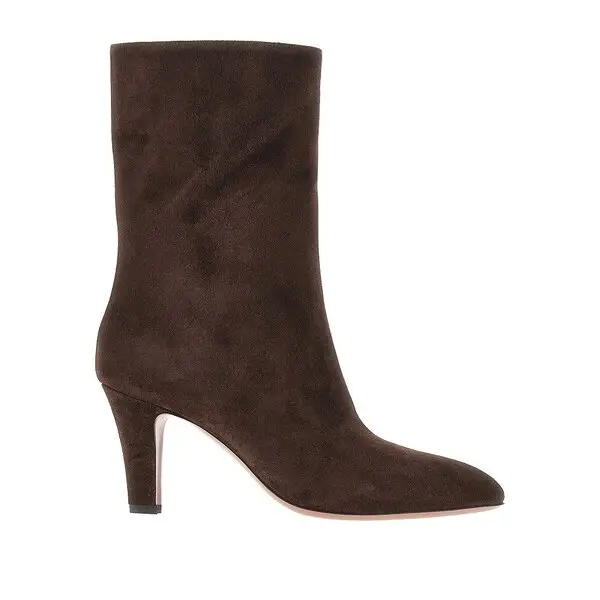 Paris Texas Elsa Suede Leather Pointed Toe Cone Heel Ankle Boots - Brown