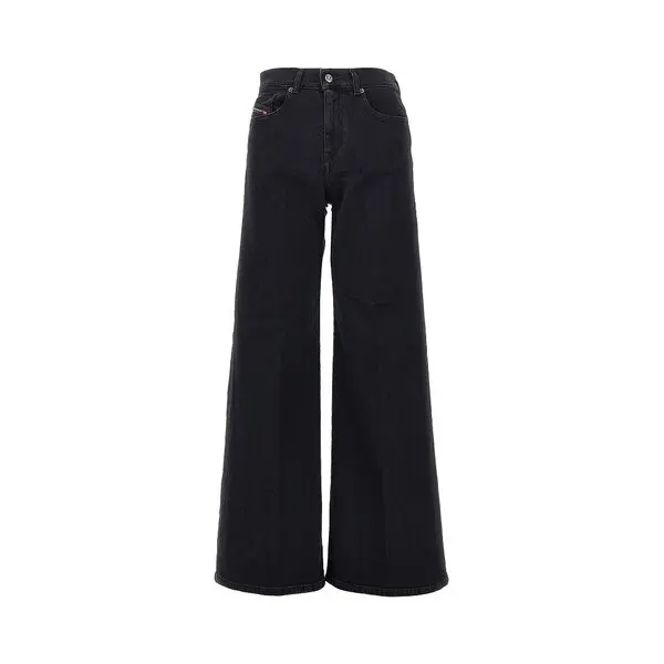 DIESEL® 1978 D-akemi Wide Leg Denim Pants - Black