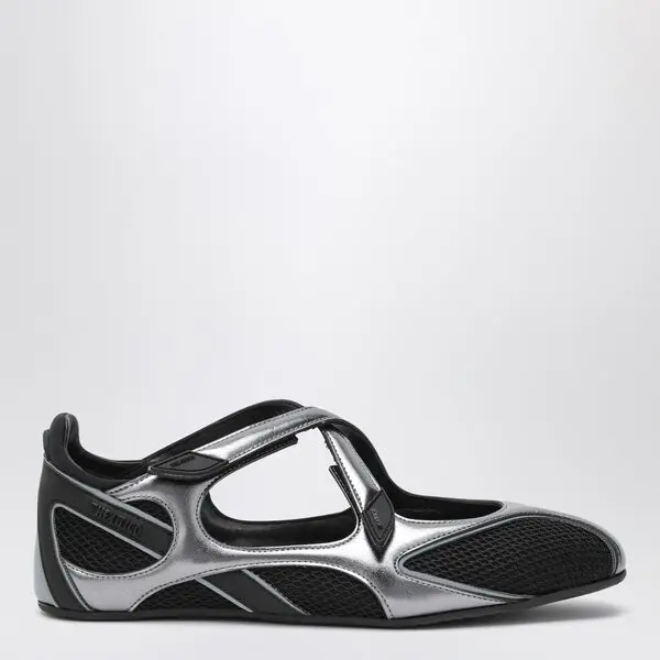 Attico And Silver Synthetic Fabric Ballerina Flats - Black