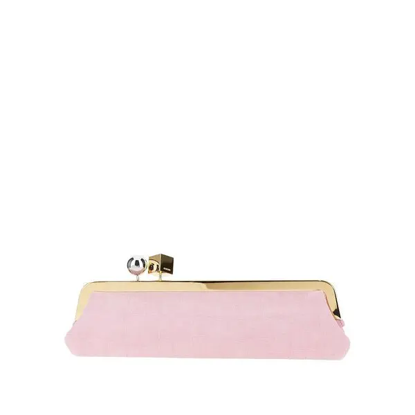 Jacquemus Suede Leather Pouch With Croc-effect - Pink