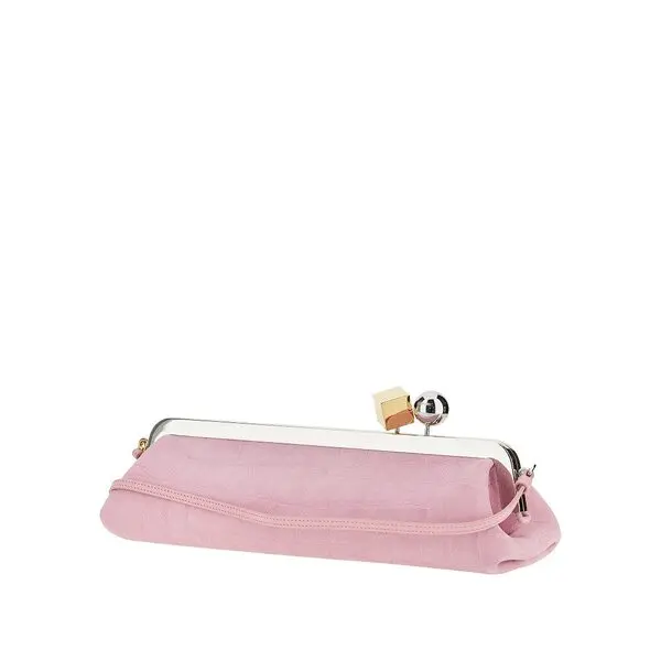 Jacquemus Suede Leather Pouch With Croc-effect - Pink