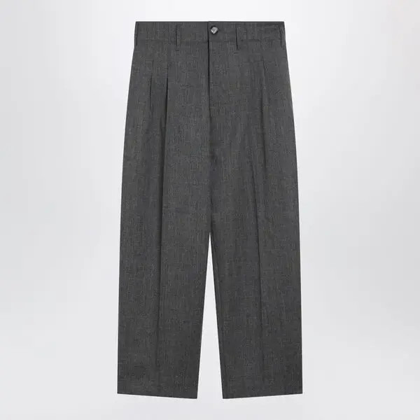AMI Paris Grey Tailored Wool Trousers