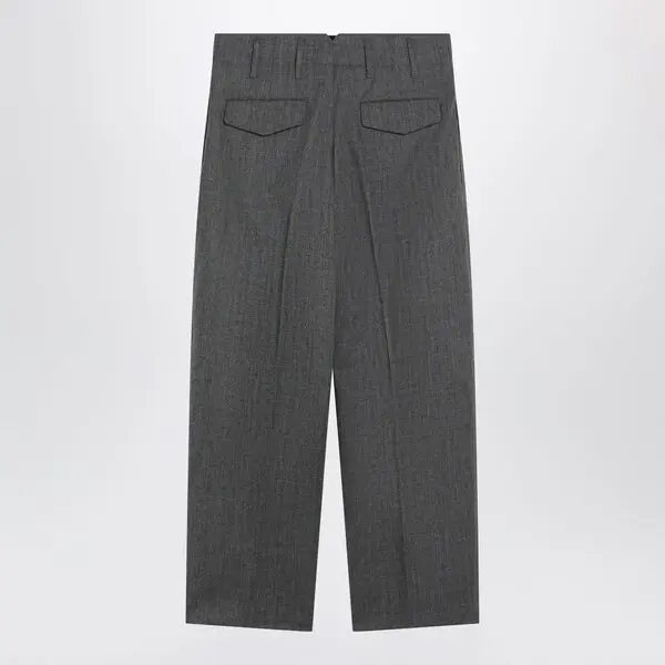 AMI Paris Grey Tailored Wool Trousers