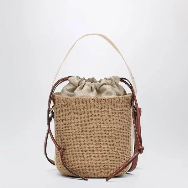 Chloé Small Woody Raffia Bucket Bag - White