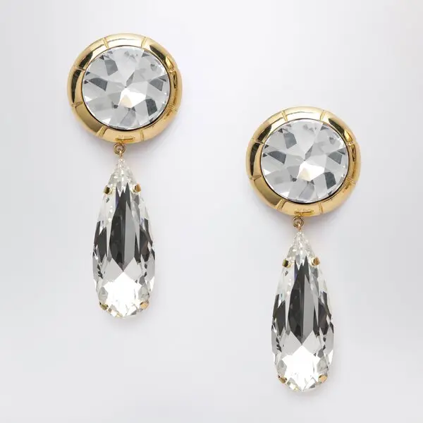 Alessandra Rich Crystal Drop Clip-on Earrings - Silver
