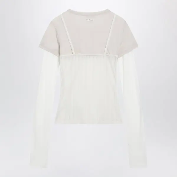 Acne Studios Layered Jersey Shirt With Bow /off
