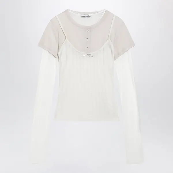 Acne Studios Layered Jersey Shirt With Bow Detail - White