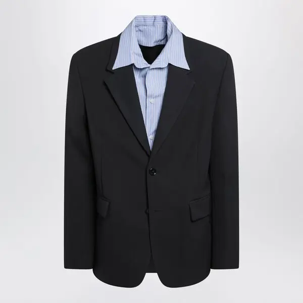 Balenciaga Dark Hybrid Overshirt In Wool Twill