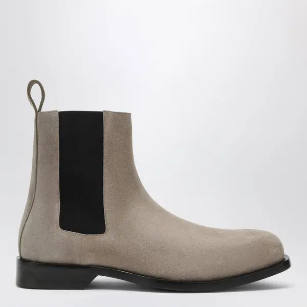 Loewe Suede Chelsea Ankle Boots - Cream