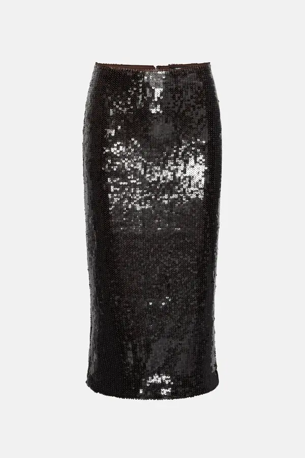 ROTATE BY BIRGER CHRISTENSEN Sequined Pencil Midi Skirt - Multicolor