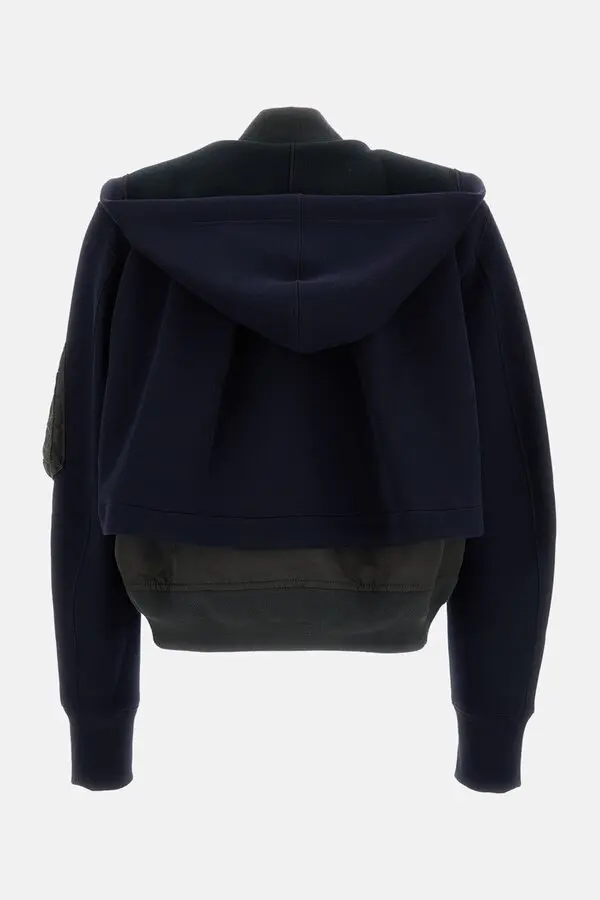 Sacai Zip-up Sweatshirt With Drawstring Hood