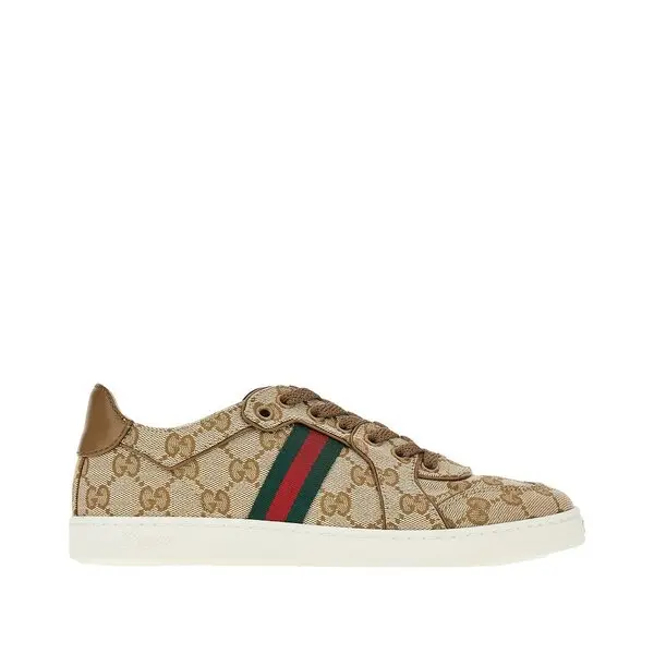 Gucci Gg Jacquard Lace-up Sneakers - Cream