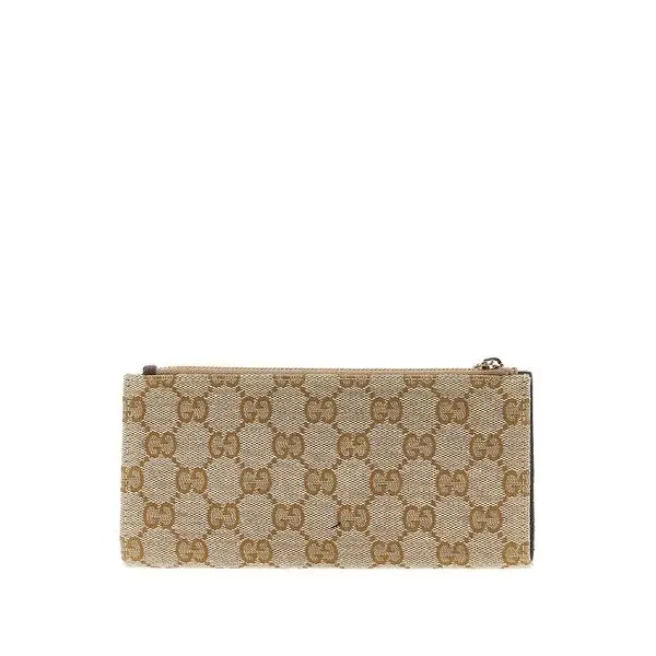 Gucci Original Gg Wallet With Logo Plate