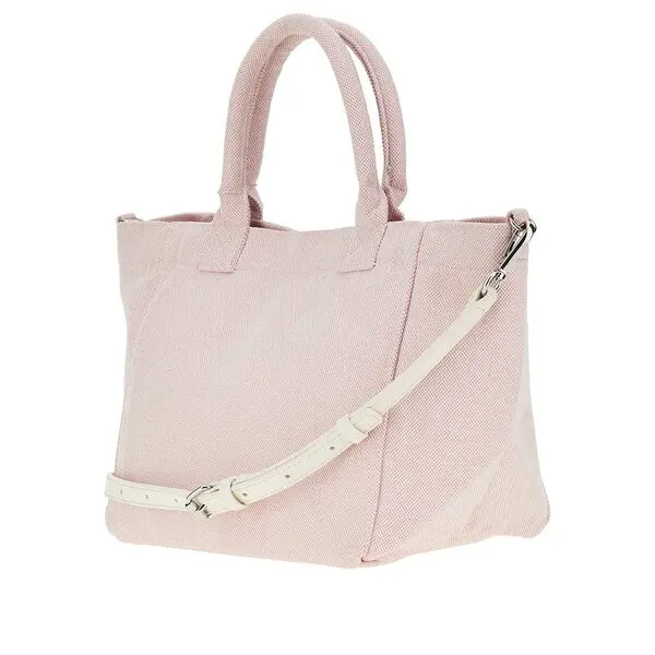 GANNI Have A Nice Day!" Raspberry Print Canvas Shopping Bag - Pink
