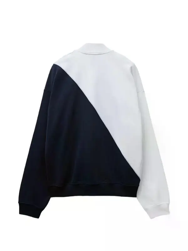 Versace Embroidered Logo Cotton Zip Sweatshirt