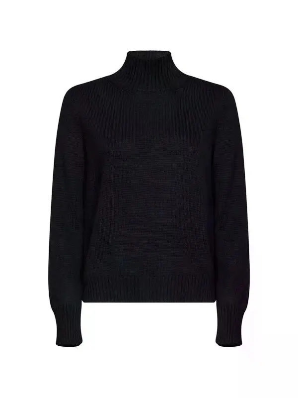 BLANCA VITA Virgin Wool Mock Neck Sweater