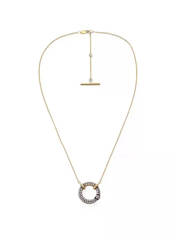 POCHE PARIS Flow Crystal Pendant Necklace - Gold