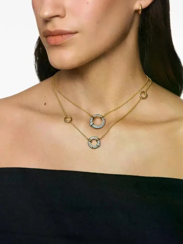 POCHE PARIS Flow Crystal Pendant Necklace
