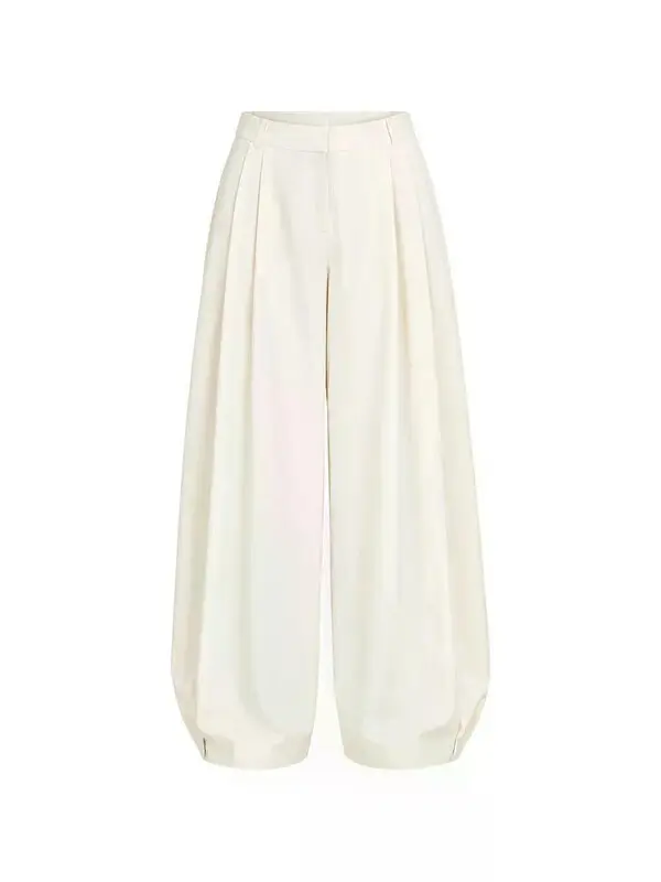 THE ROW Faustine Pleated Trousers - Neutrals
