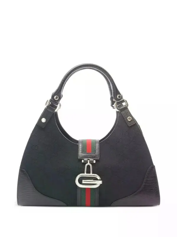 Gucci 2010s Sherry Line Gg Canvas Handbag - Black
