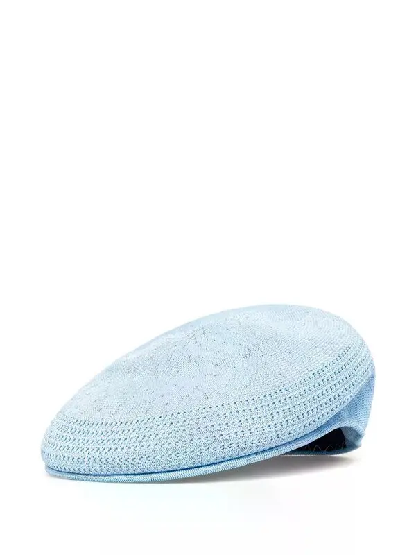 KANGOL Logo Embroidered Mesh Knit Flat Cap - Blue