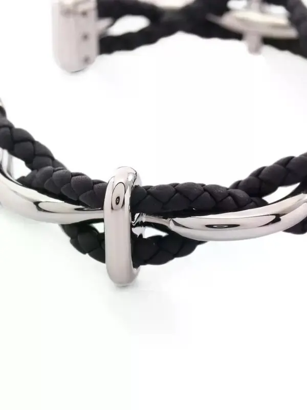 Hermès Braided Leather Cuff Bracelet